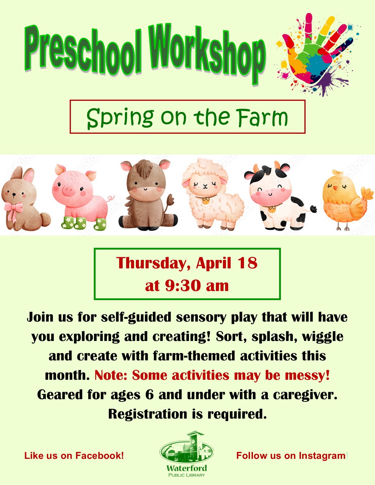 Preschool Workshop: Spring on the Farm