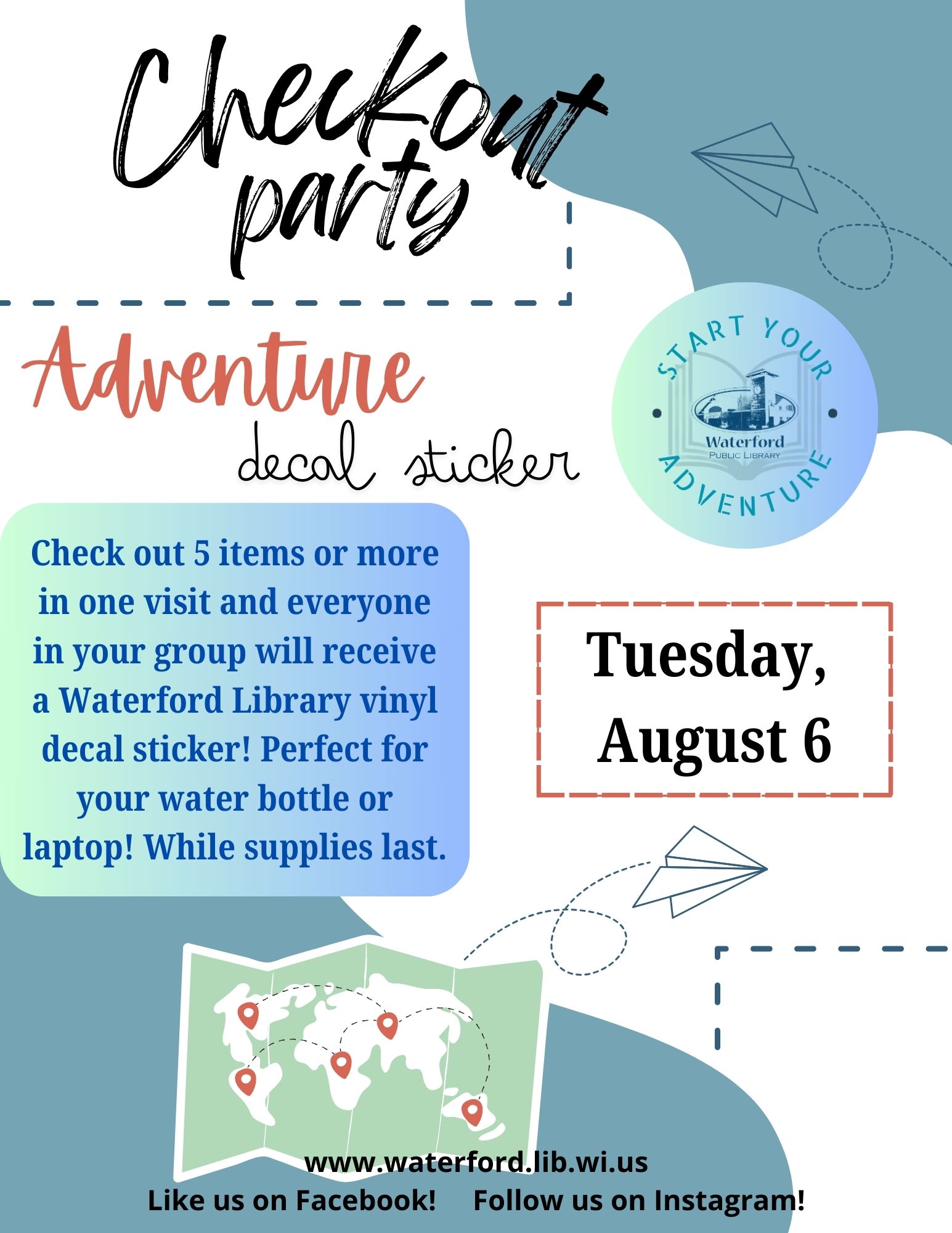 Adventure Decal Sticker Checkout Party