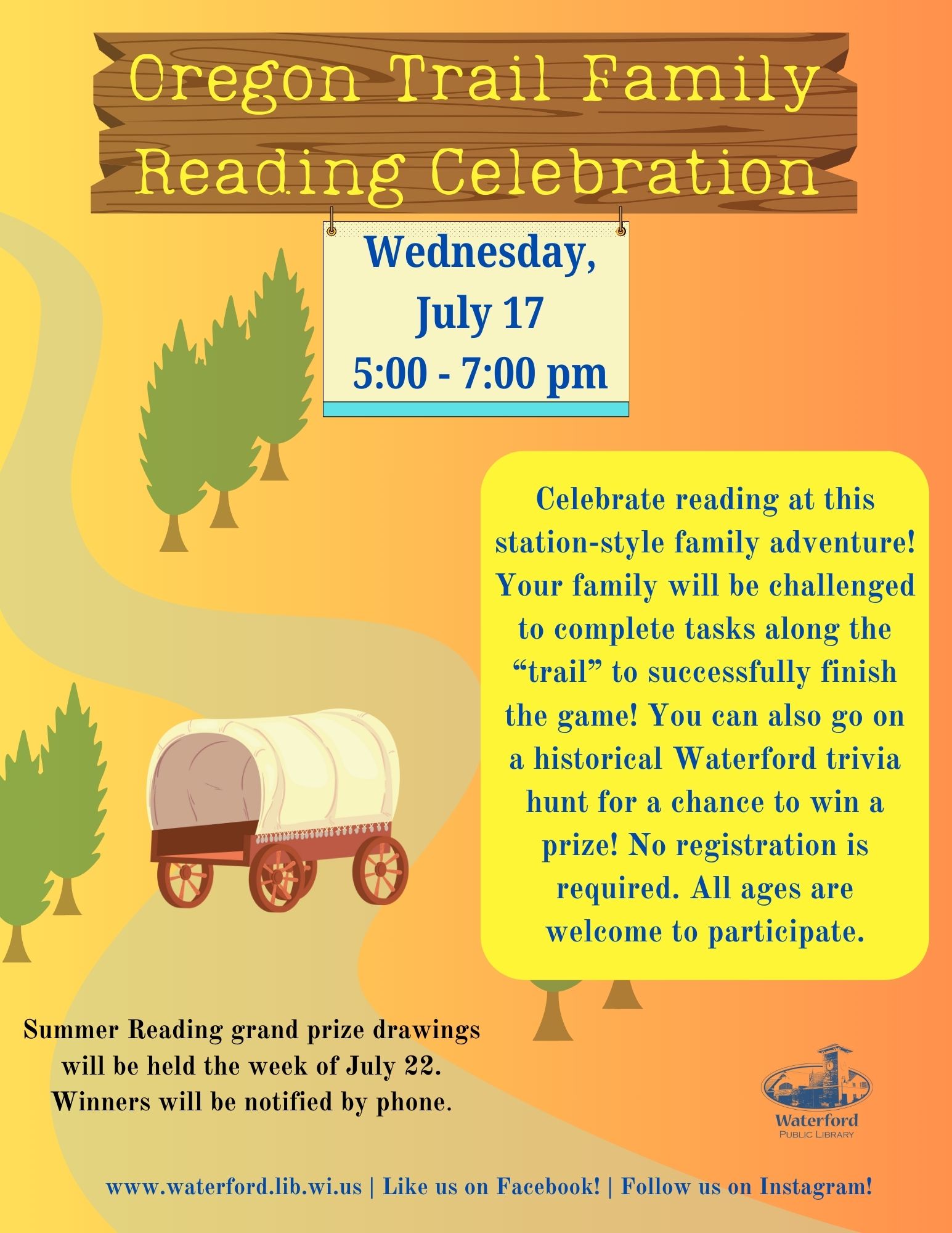 Oregon Trail Family Reading Celebration!